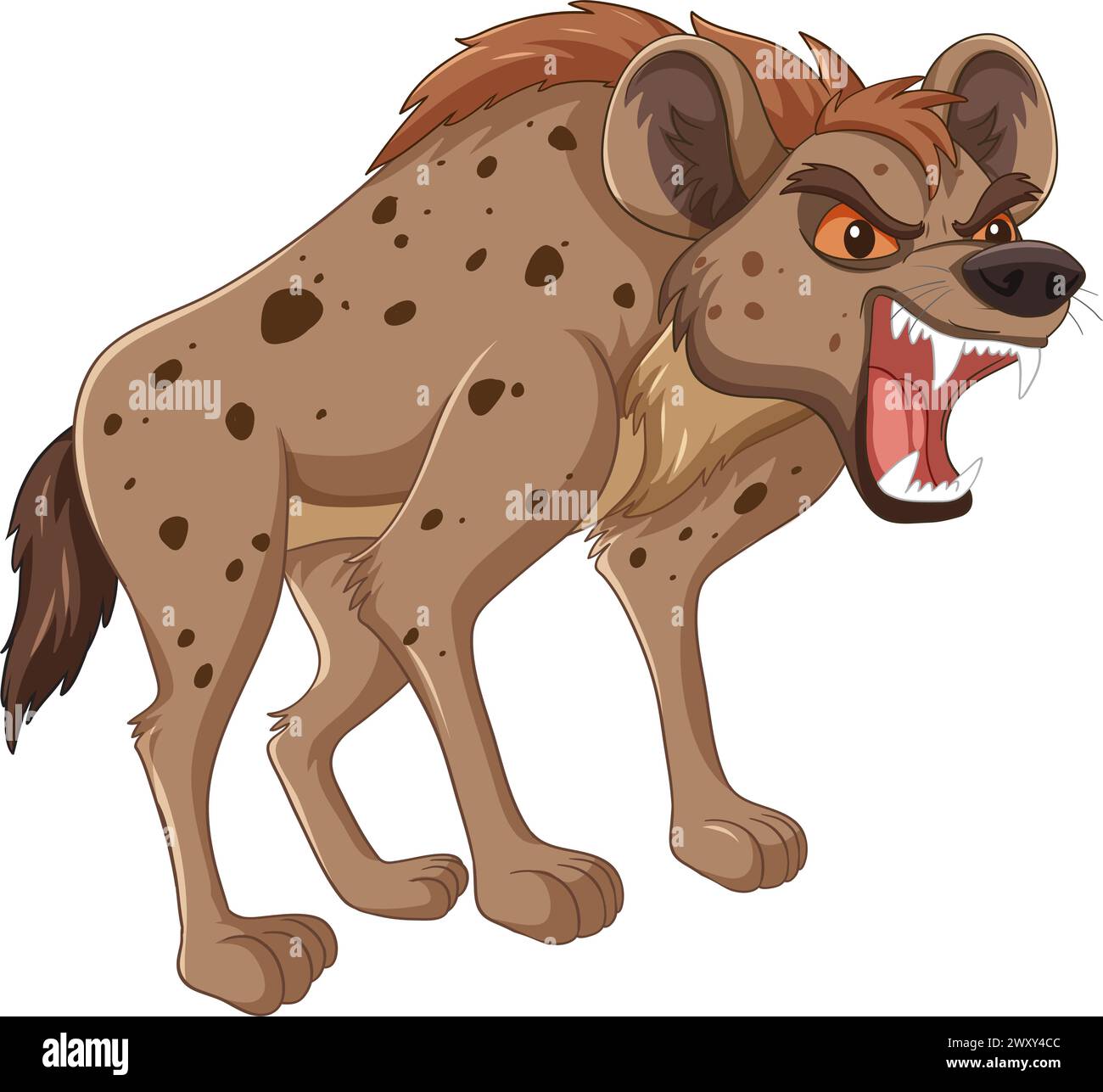 Cartoon hyena snarling with aggressive stance Stock Vector Image & Art ...