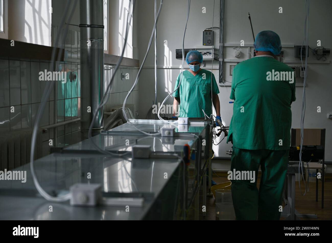 Non Exclusive: LVIV, UKRAINE - APRIL 02, 2024 - Chemists produce ...