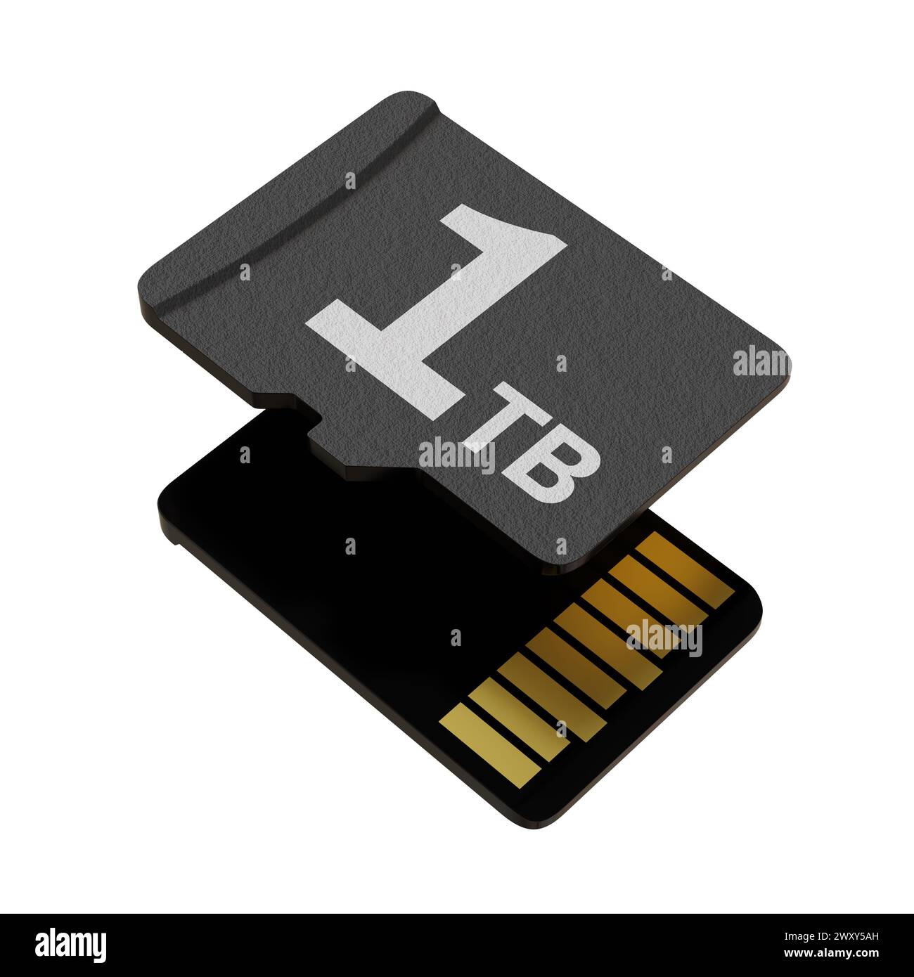Memory card with 1 TB capacity, MicroSD flash storage disc isolated on ...