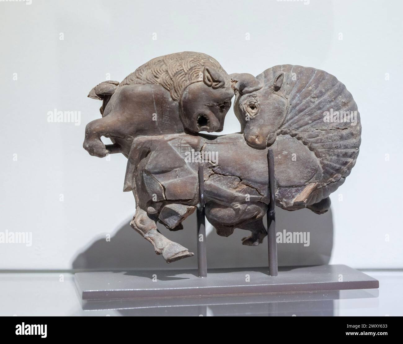 Fight of bull and lion, wood, Museum of Anatolian Civilizations, Ankara ...