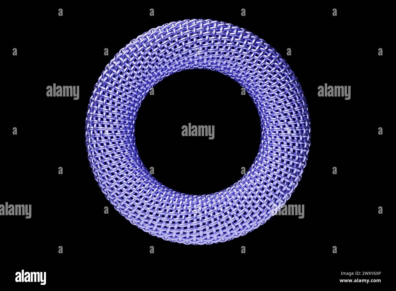 3D illustaration of a colorful torus. Fantastic cell. Simple geometric ...
