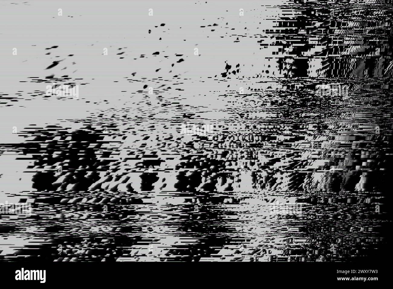 Random distorted black white broken glitch screen background texture ...