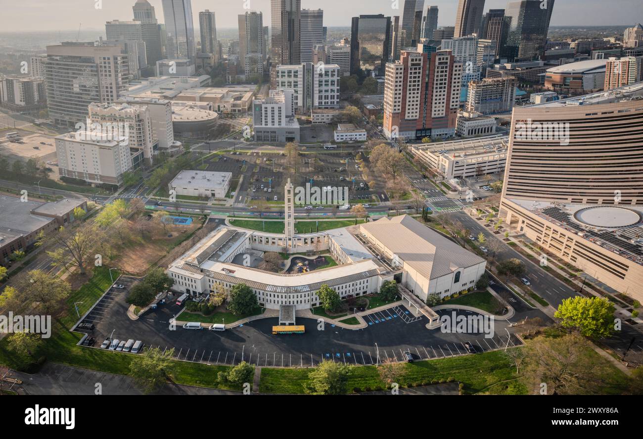 An aerial view of a cityscape with buildings in Charlotte, USA Stock ...