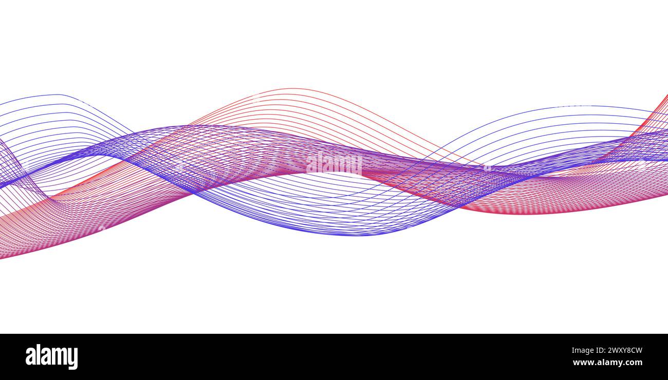 Abstract blue and red lines on white background. Vector illustration ...