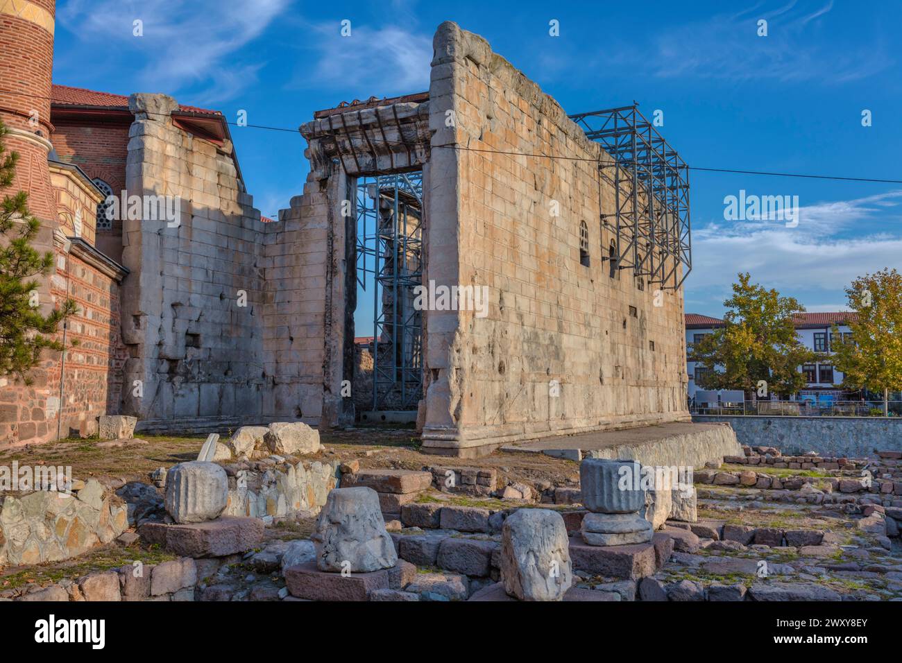 Monumentum Ancyranum, Temple of Augustus and Rome, Ankara, Turkey Stock ...