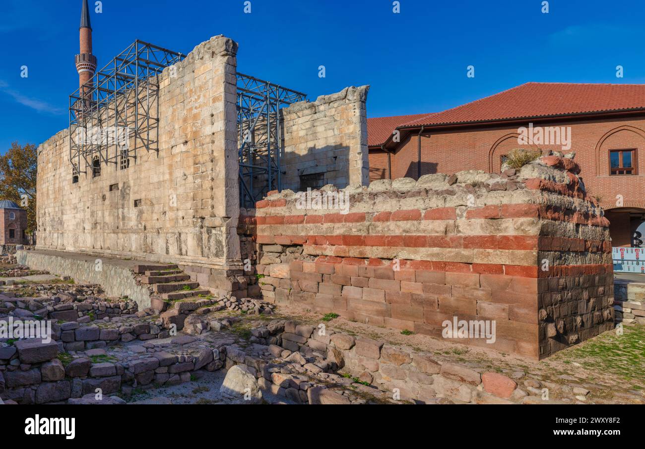 Monumentum Ancyranum, Temple of Augustus and Rome, Ankara, Turkey Stock ...