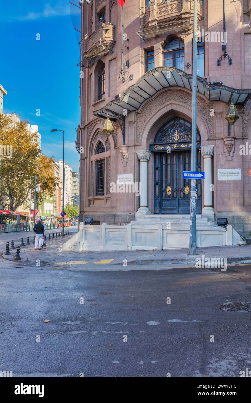 Vintage building of Turkiye Bankasi, Isbank, 1929, Ankara, Turkey Stock ...