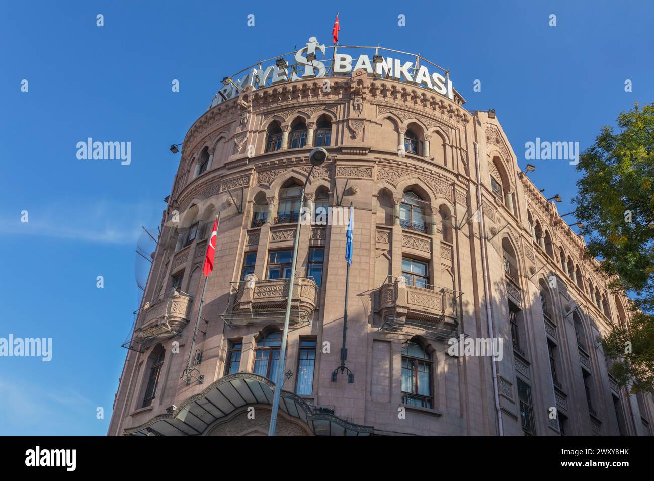 Vintage building of Turkiye Bankasi, Isbank, 1929, Ankara, Turkey Stock ...