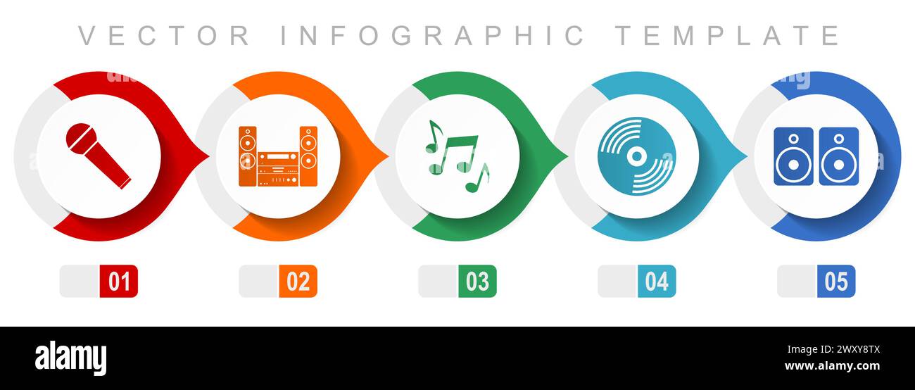 Multimedia flat design infographic template, miscellaneous symbols such ...