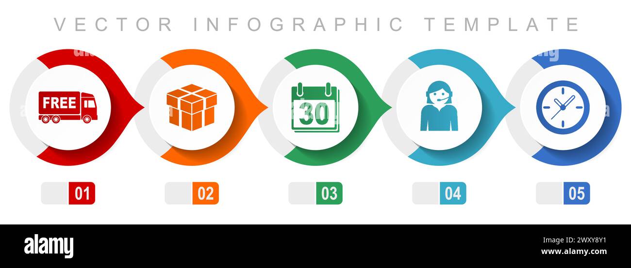 Business flat design infographic template, miscellaneous symbols such ...