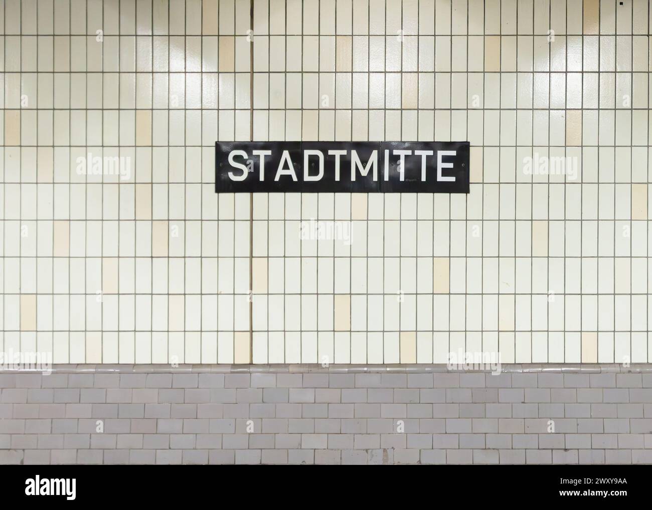 signage Stadtmitte at the metro station in Berlin, Germany Stock Photo ...