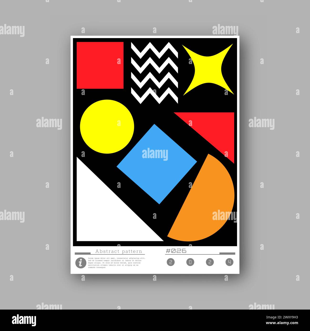 Colored abstract geometric pattern. A stylized template for a poster ...