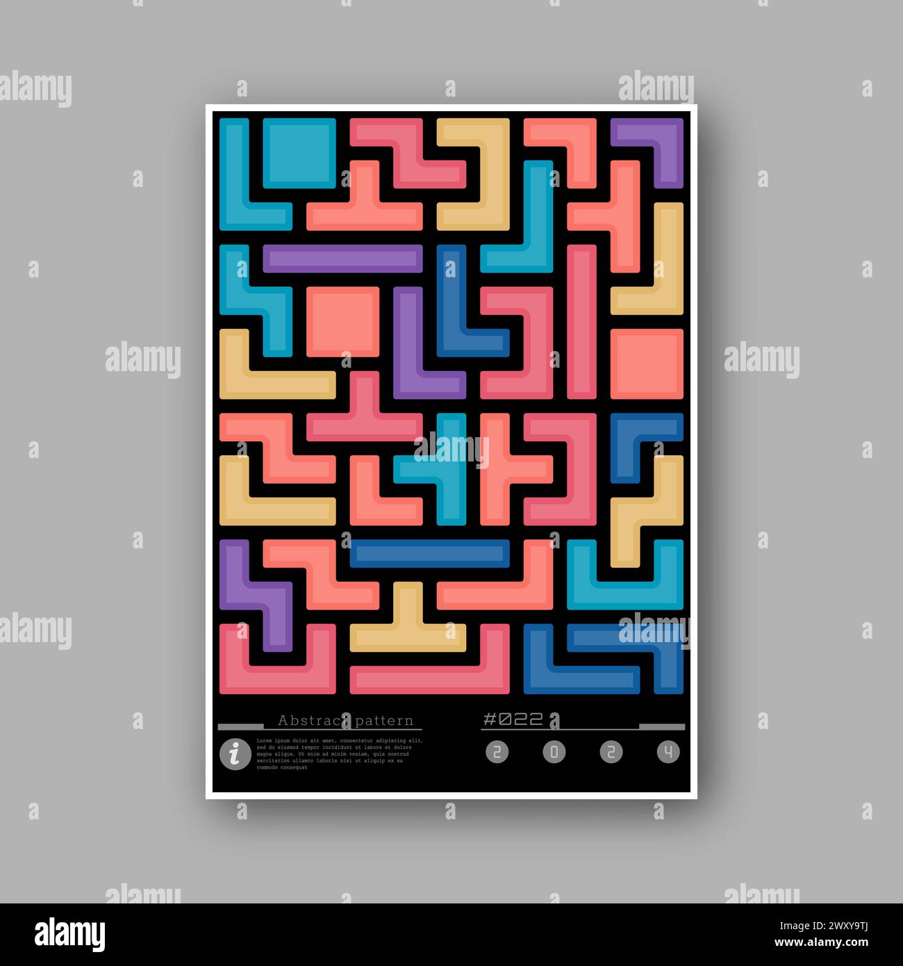 Colored abstract geometric pattern. A stylized template for a poster ...