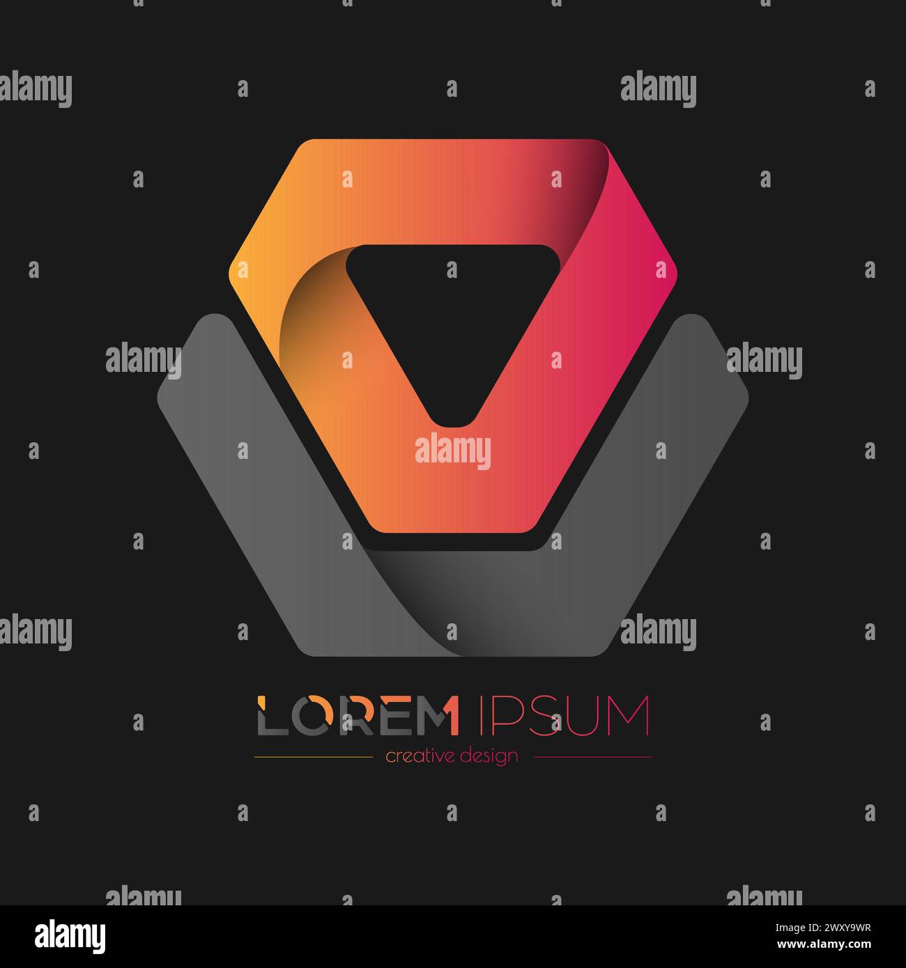 Color logo. The composition of the hexagon. Brand template, stickers ...