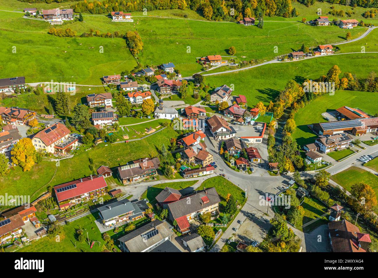 Autumn atmosphere in the Gunzesried Valley in the Nagelfluhkette Nature ...