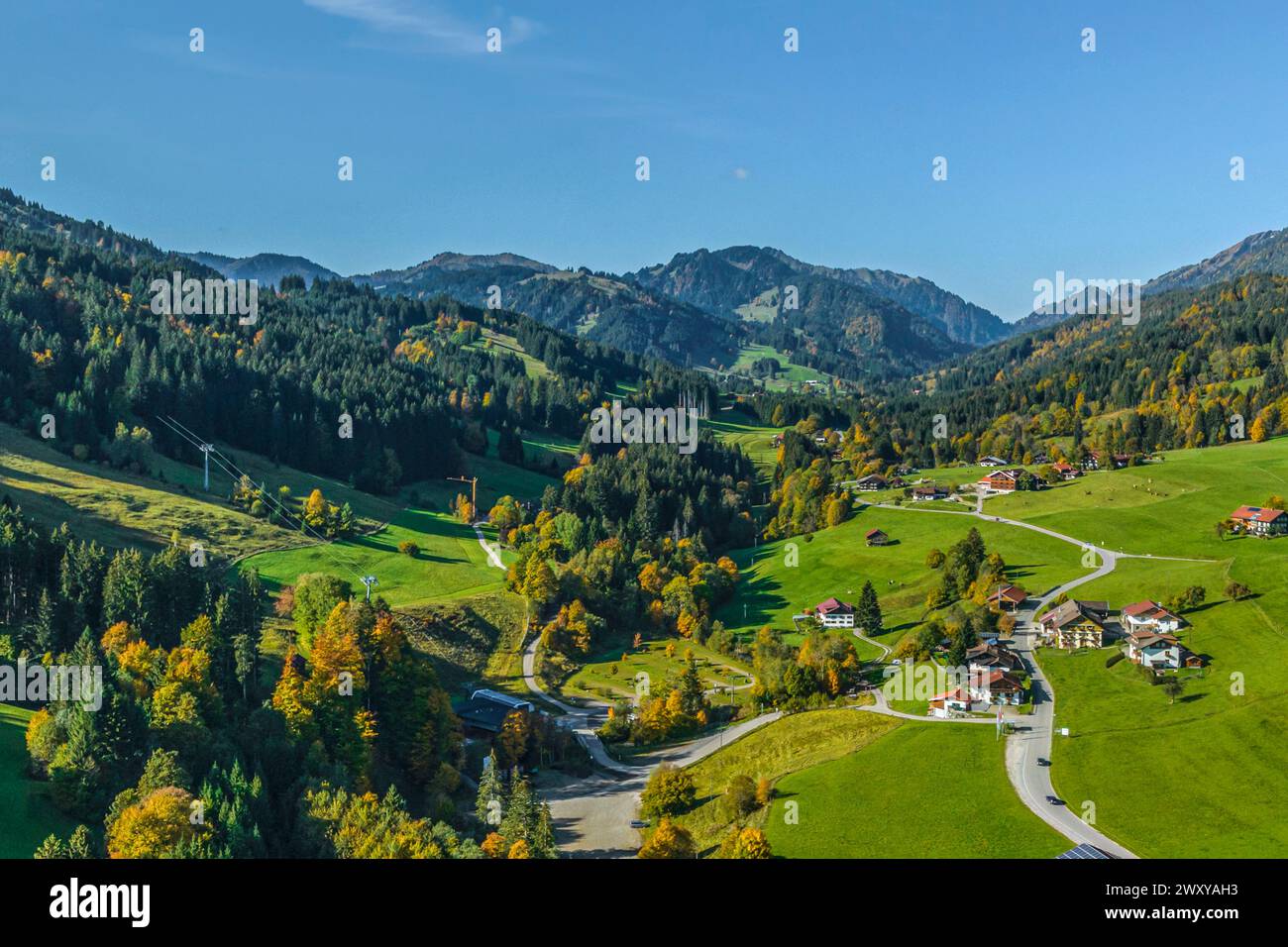 Autumn atmosphere in the Gunzesried Valley in the Nagelfluhkette Nature ...