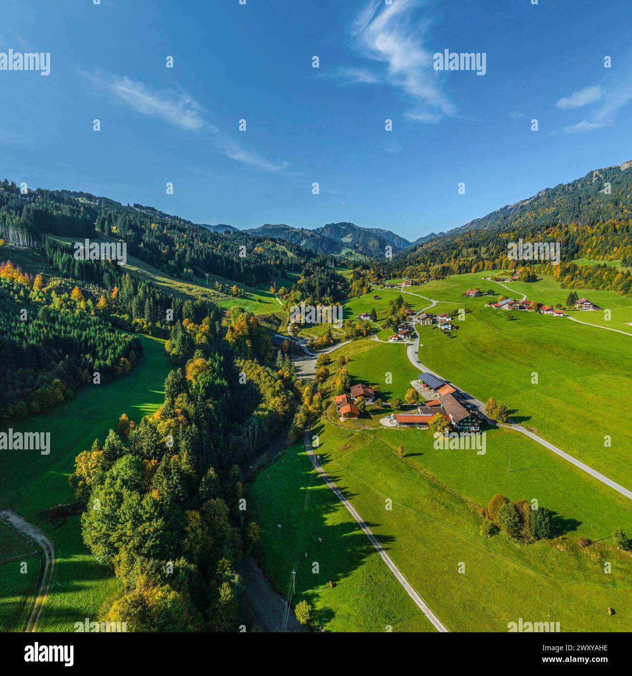 Autumn atmosphere in the Gunzesried Valley in the Nagelfluhkette Nature ...