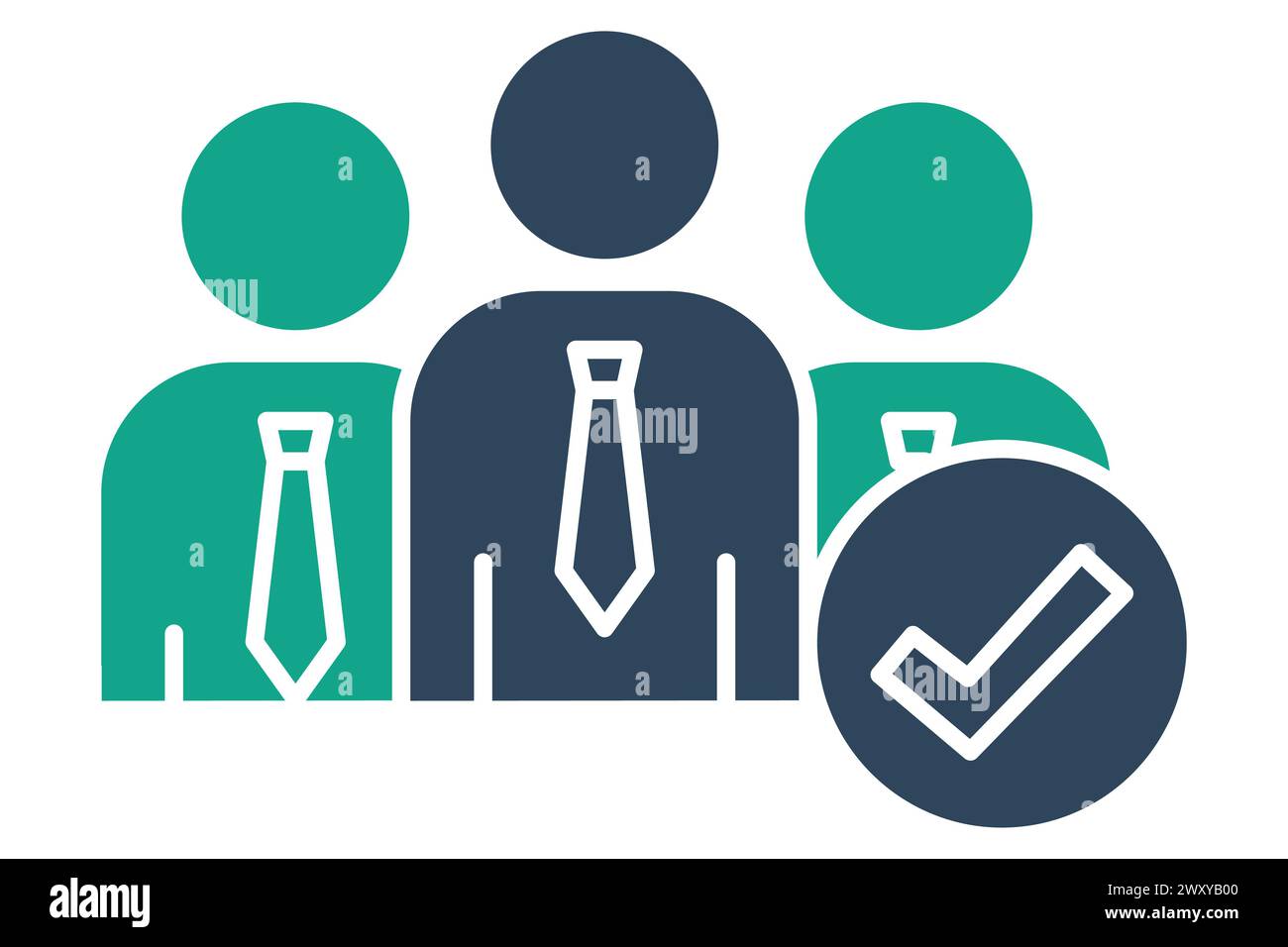 check icon. people with check mark. icon related to action plan ...