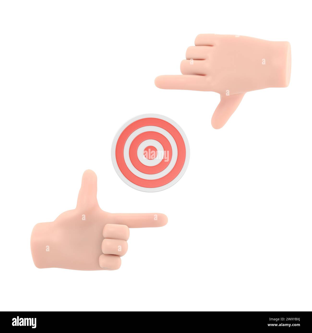 Cartoon Gesture Icon Mockup.Businessman hands forming a frame and focus ...