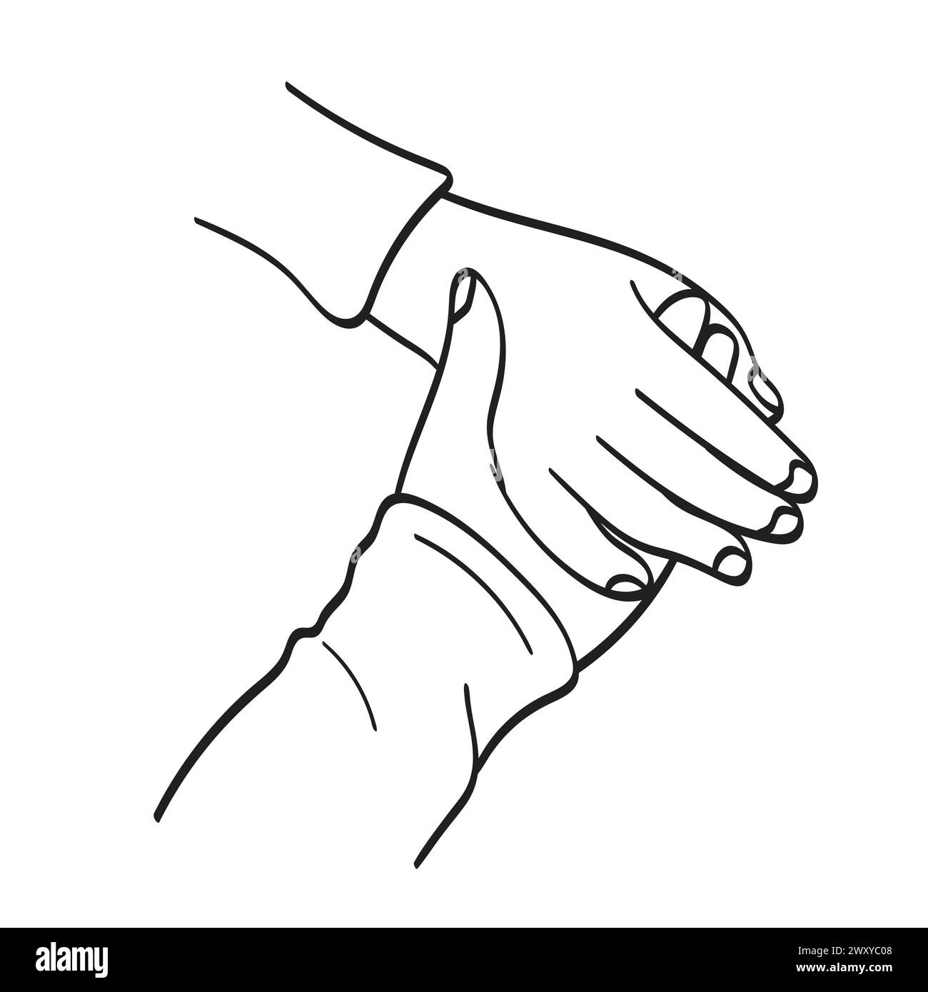 holding hand with care illustration vector hand drawn isolated on white ...