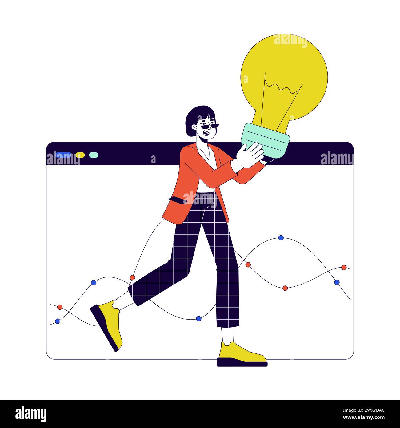 Data Analyst Generating Insight 2d Linear Cartoon Character Stock Vector Image And Art Alamy