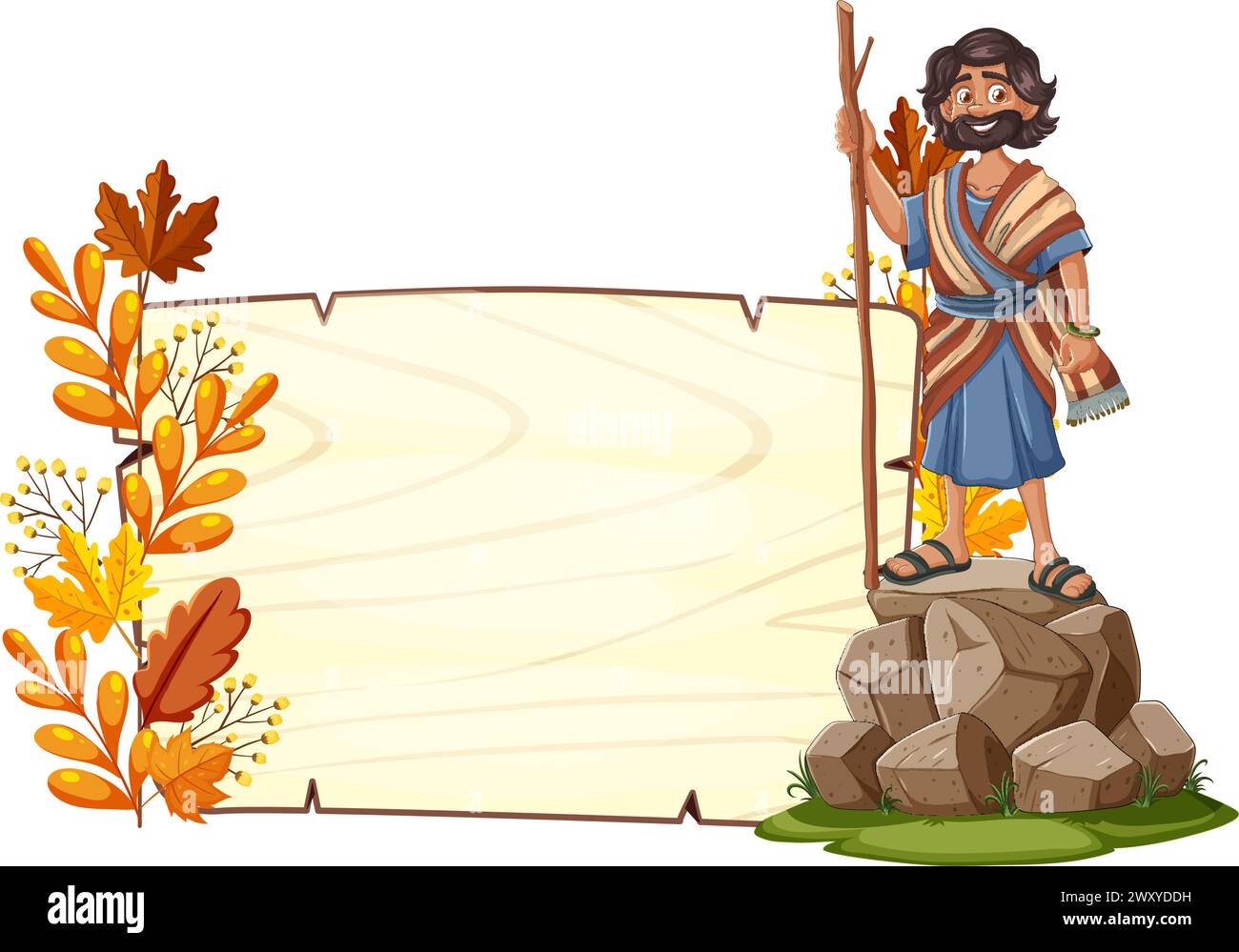 Cartoon philosopher beside empty scroll for text Stock Vector Image ...