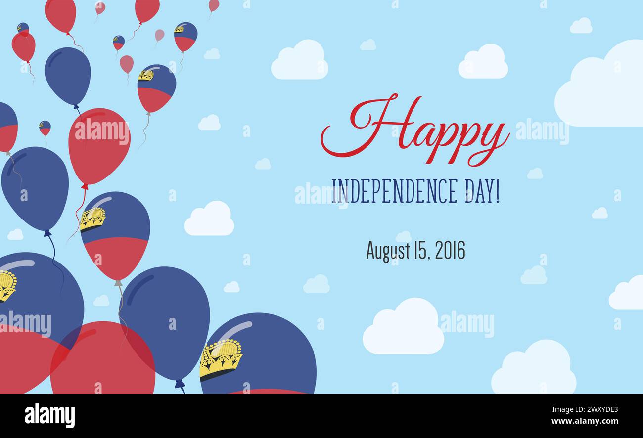 Liechtenstein Independence Day Sparkling Patriotic Poster. Row of ...