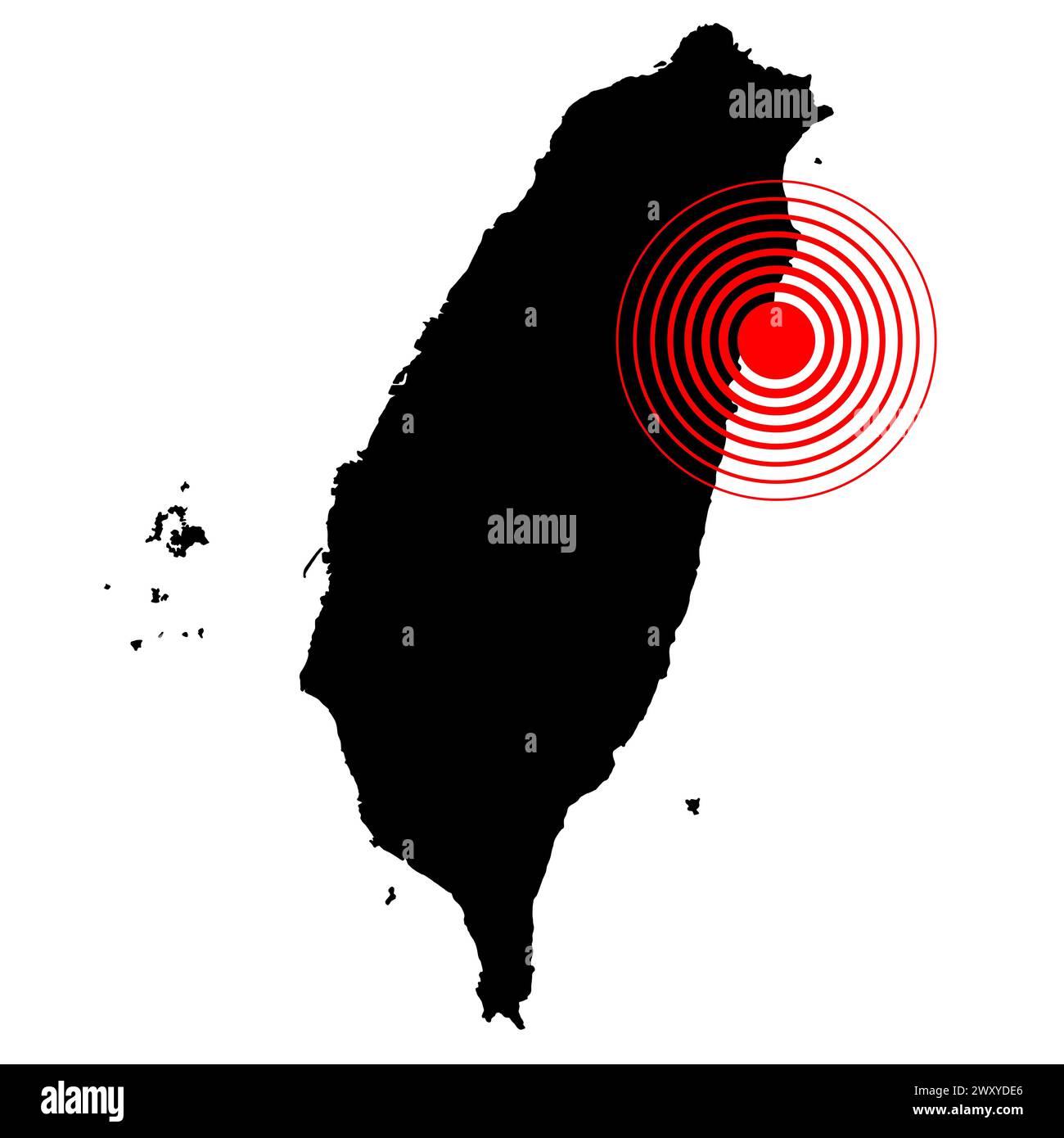 Vector illustration of earthquake in Taiwan with map of country, April ...