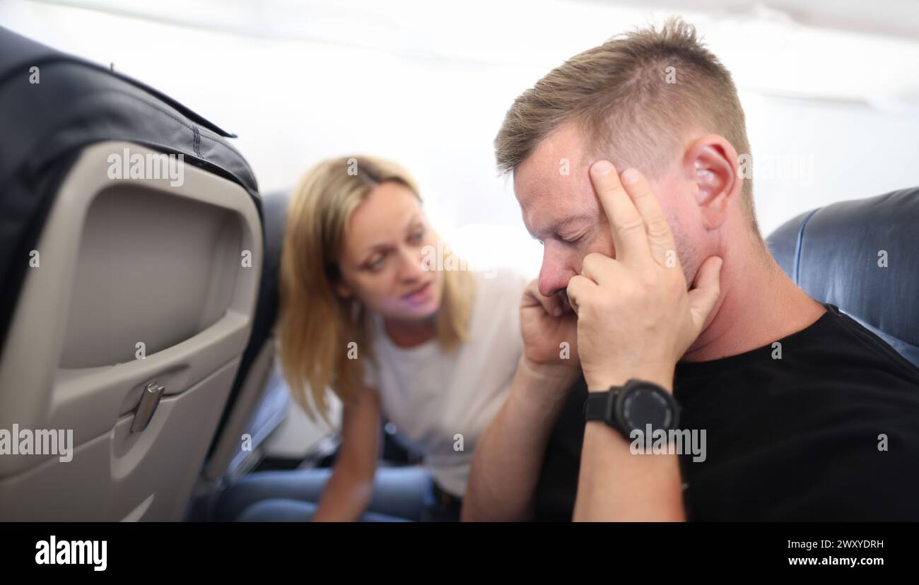 Woman frightened of flying hi-res stock photography and images - Alamy