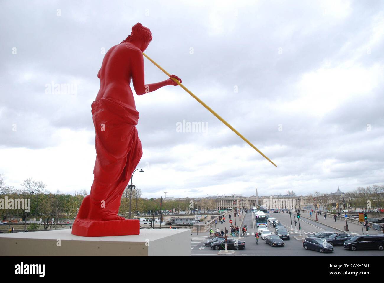 Paris, France, 02/04/2024, Inauguration of French artist Laurent Perbos ...