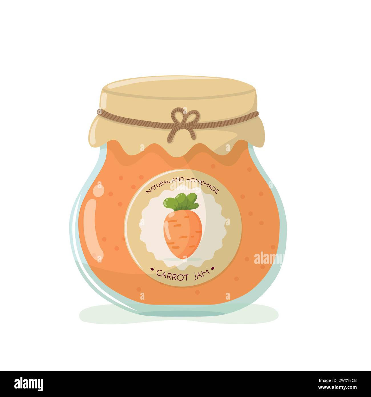 Classic carrot jam jar with label. Isolated vector illustration Stock ...
