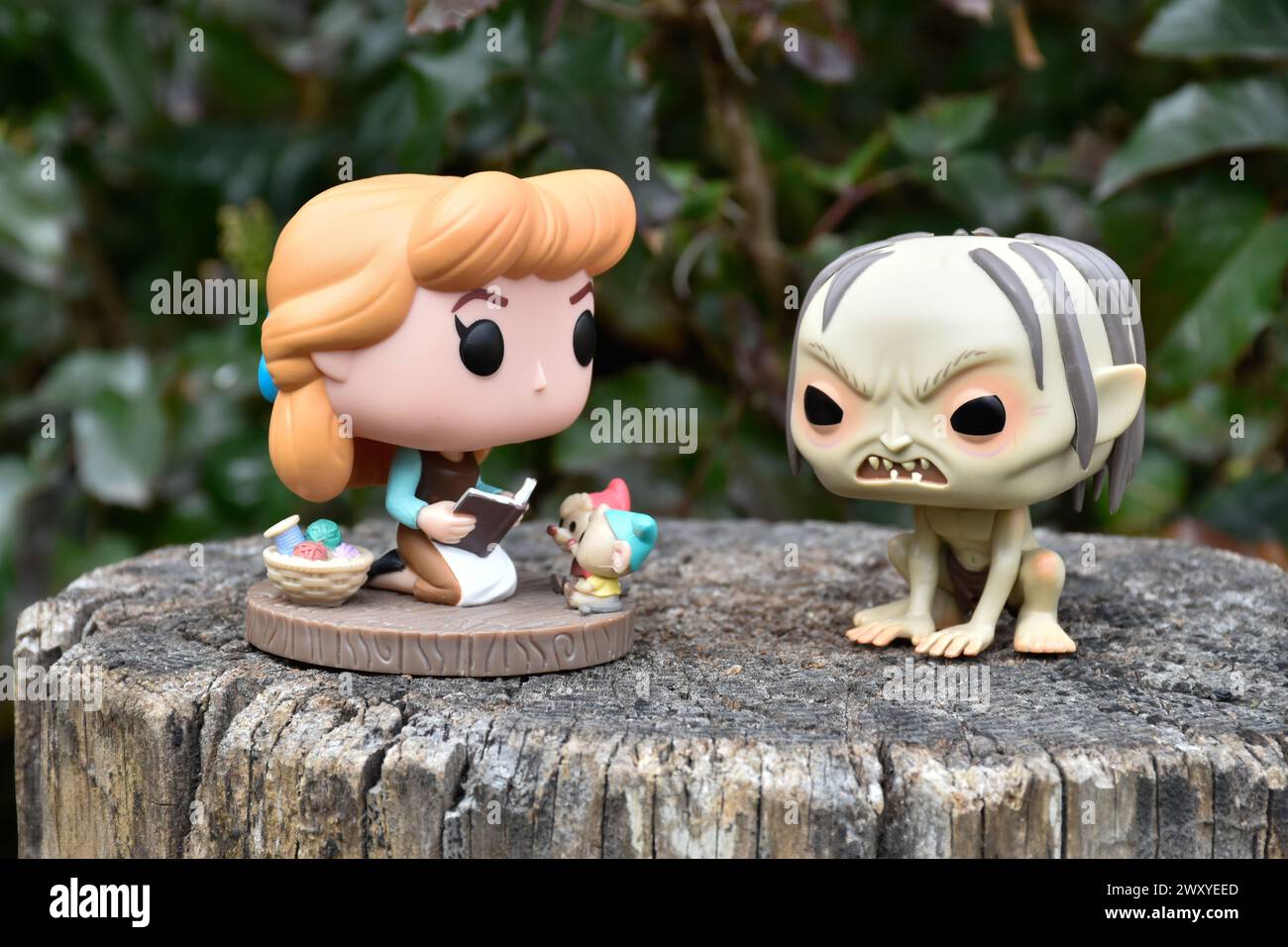 Funko Pop action figures of Disney princess Cinderella and Gollum from ...