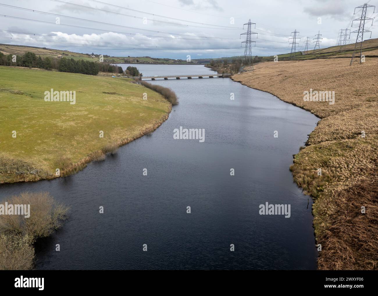 General view of Baitings Reservoir close to Ripponden in the West ...
