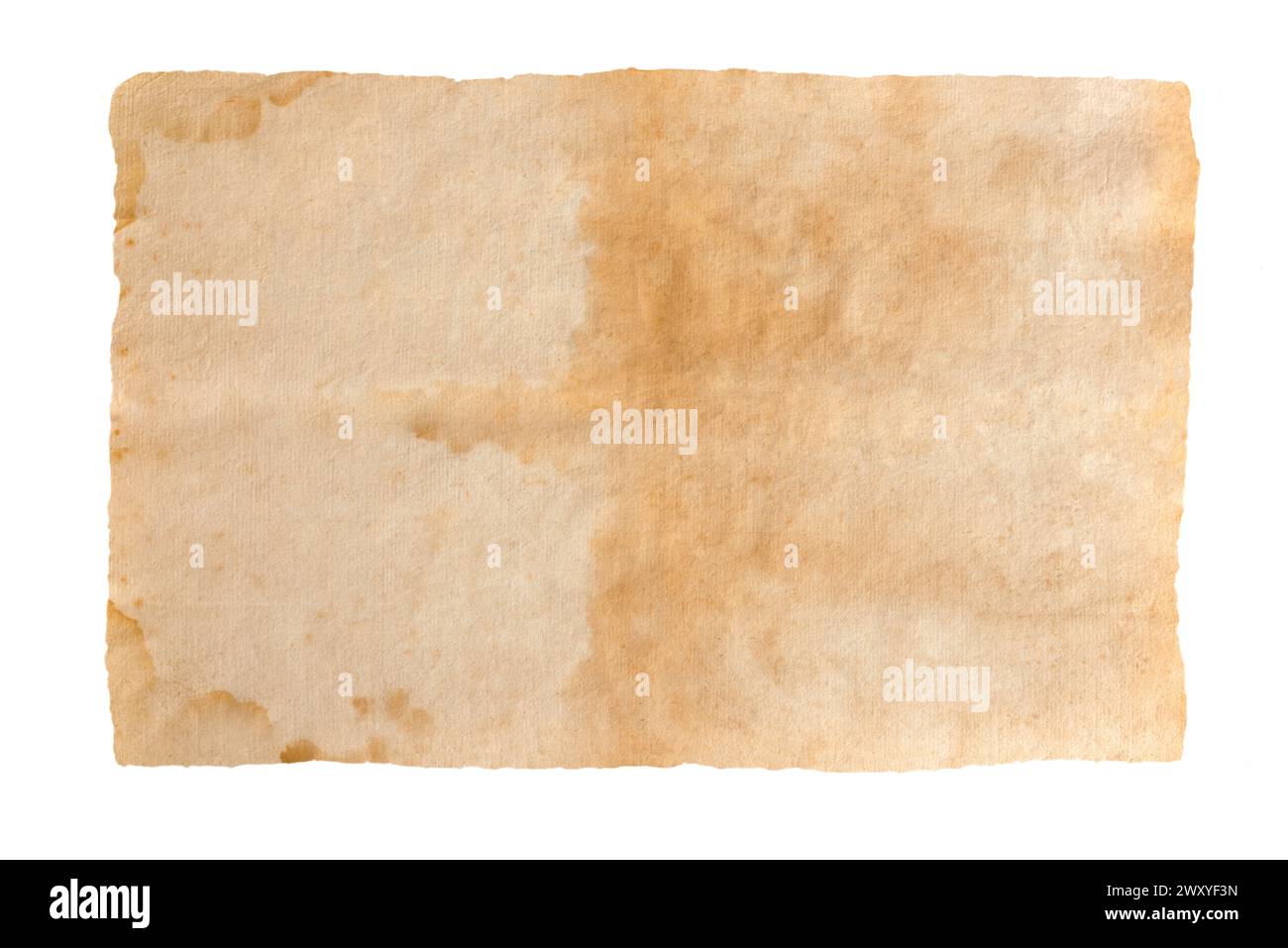 Dirty old paper isolated on white background Stock Photo - Alamy