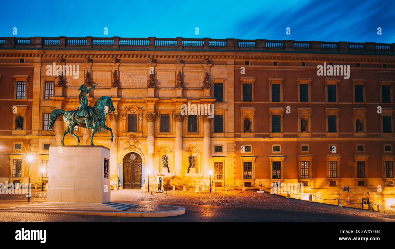 Stockholm, Sweden. Statue Of Former Swedish King Karl XIV Johan Sitting ...
