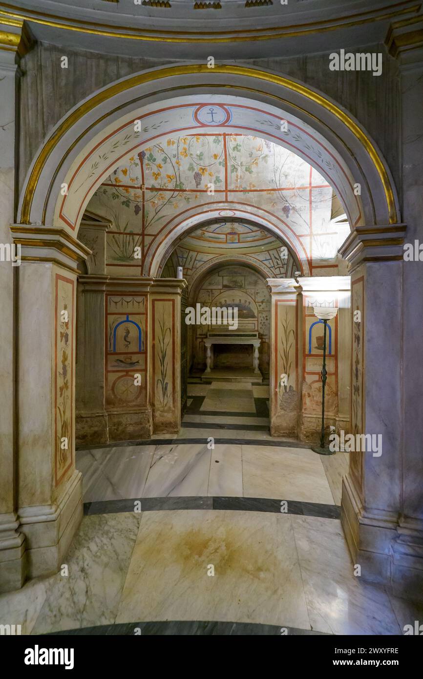 The vast crypt under the main altar, built by Luigi Carimini in 1869-71 ...