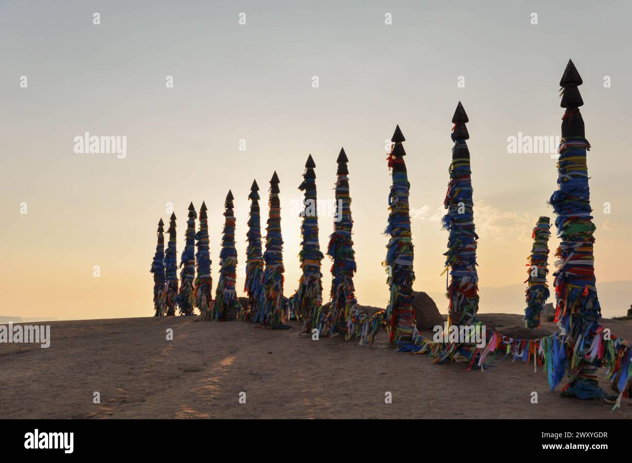 Ritual pillar colored ribbons hi-res stock photography and images - Alamy