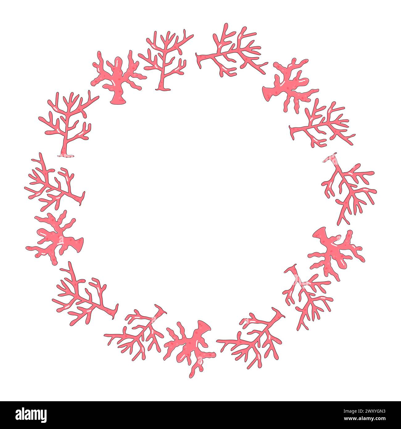 frame, border, of marine plants. summer marine, seaweed, coral, reef ...