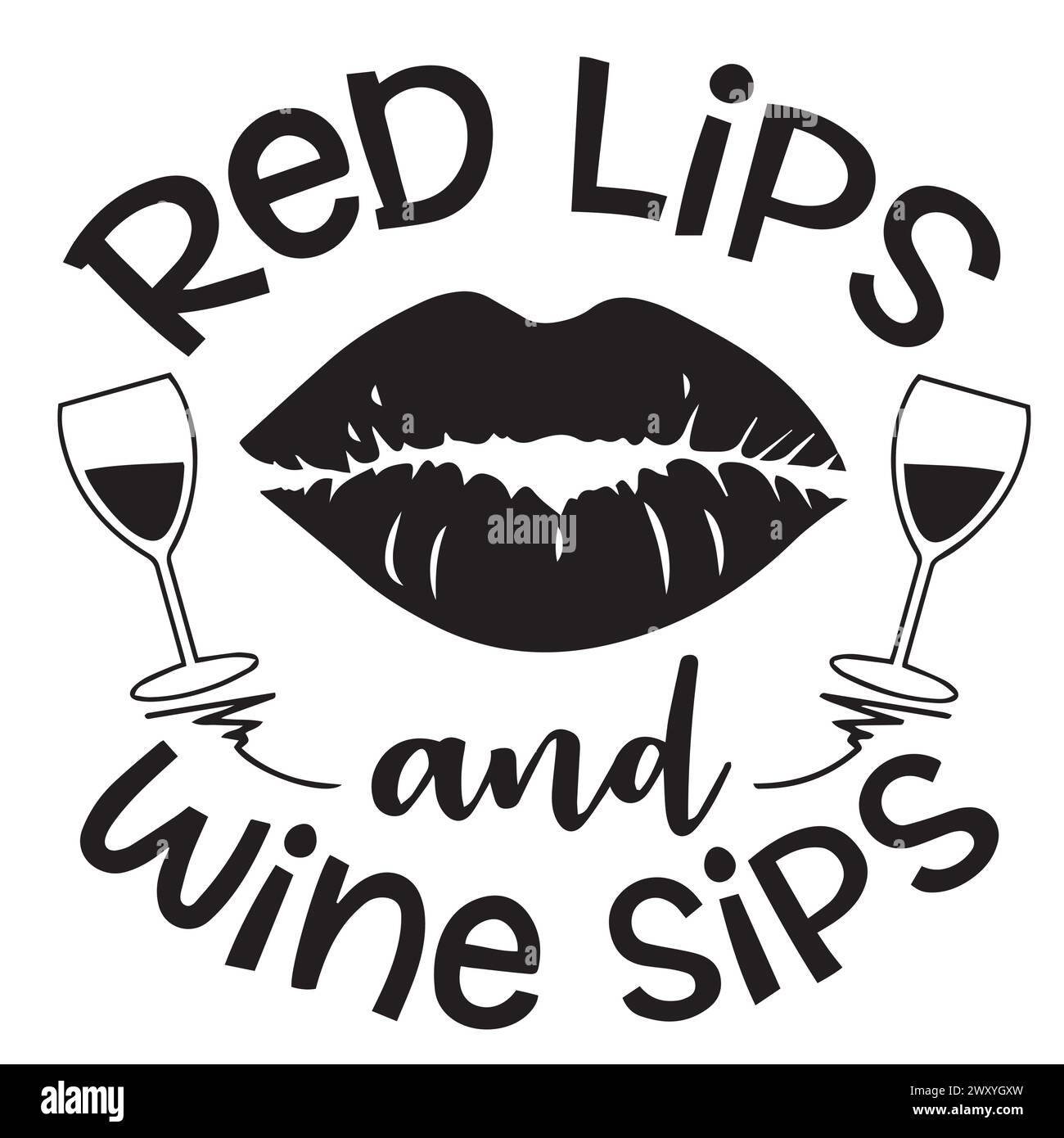 red lips and wine sips inspirational quotes motivational typography ...