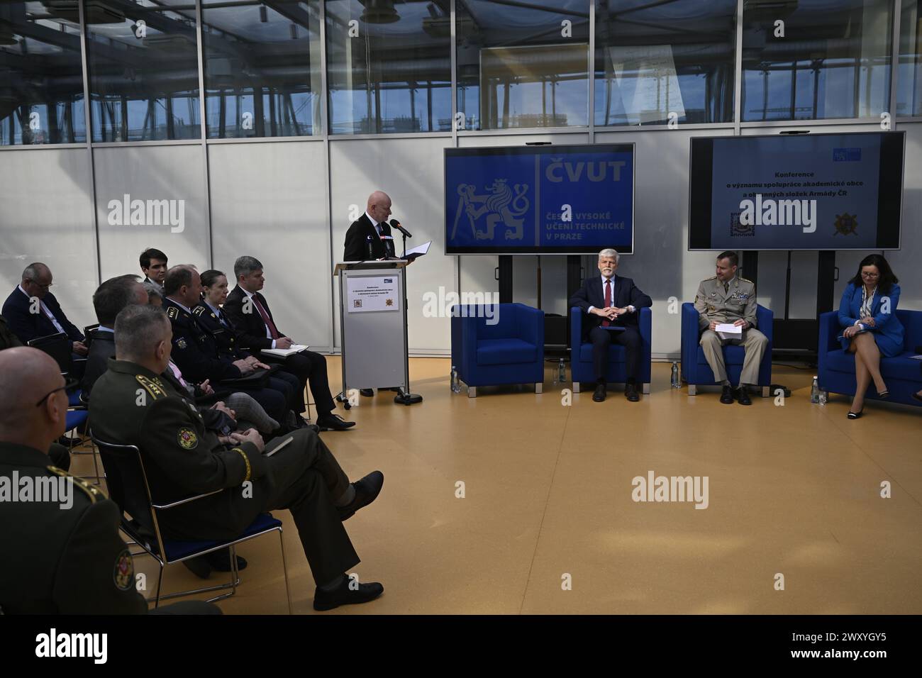 From left Rector of CVUT (CTU Czech Technical University in Prague ...