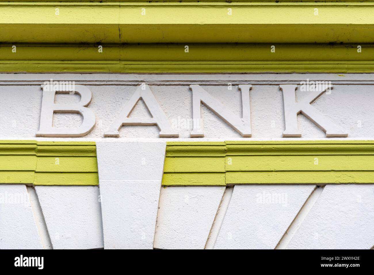 Raised lettering sign outside town centre bank Stock Photo - Alamy