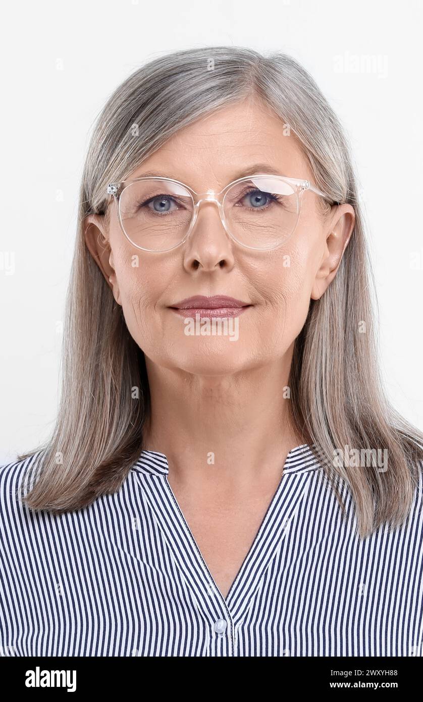 Mature woman passport picture hi-res stock photography and images - Alamy