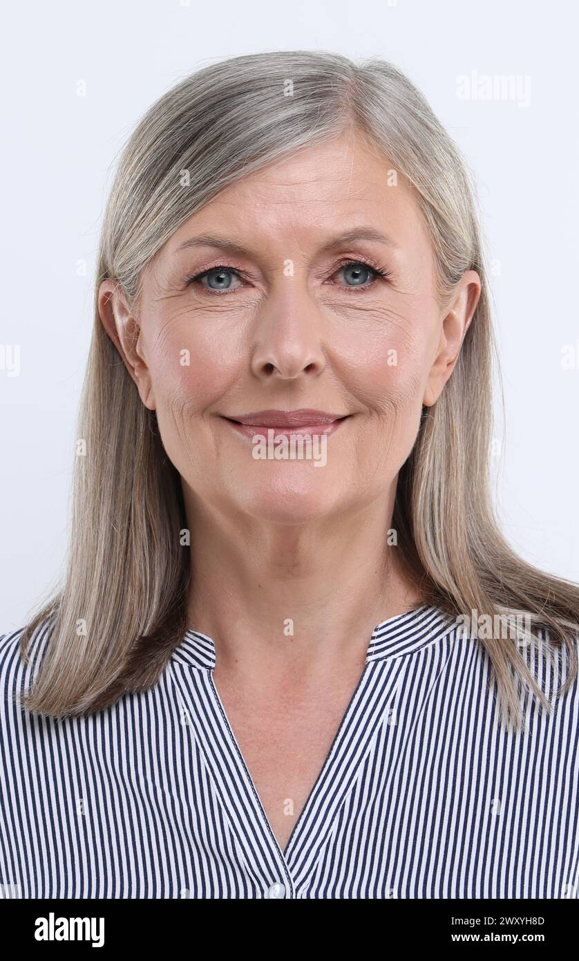 Mature woman passport picture hi-res stock photography and images - Alamy