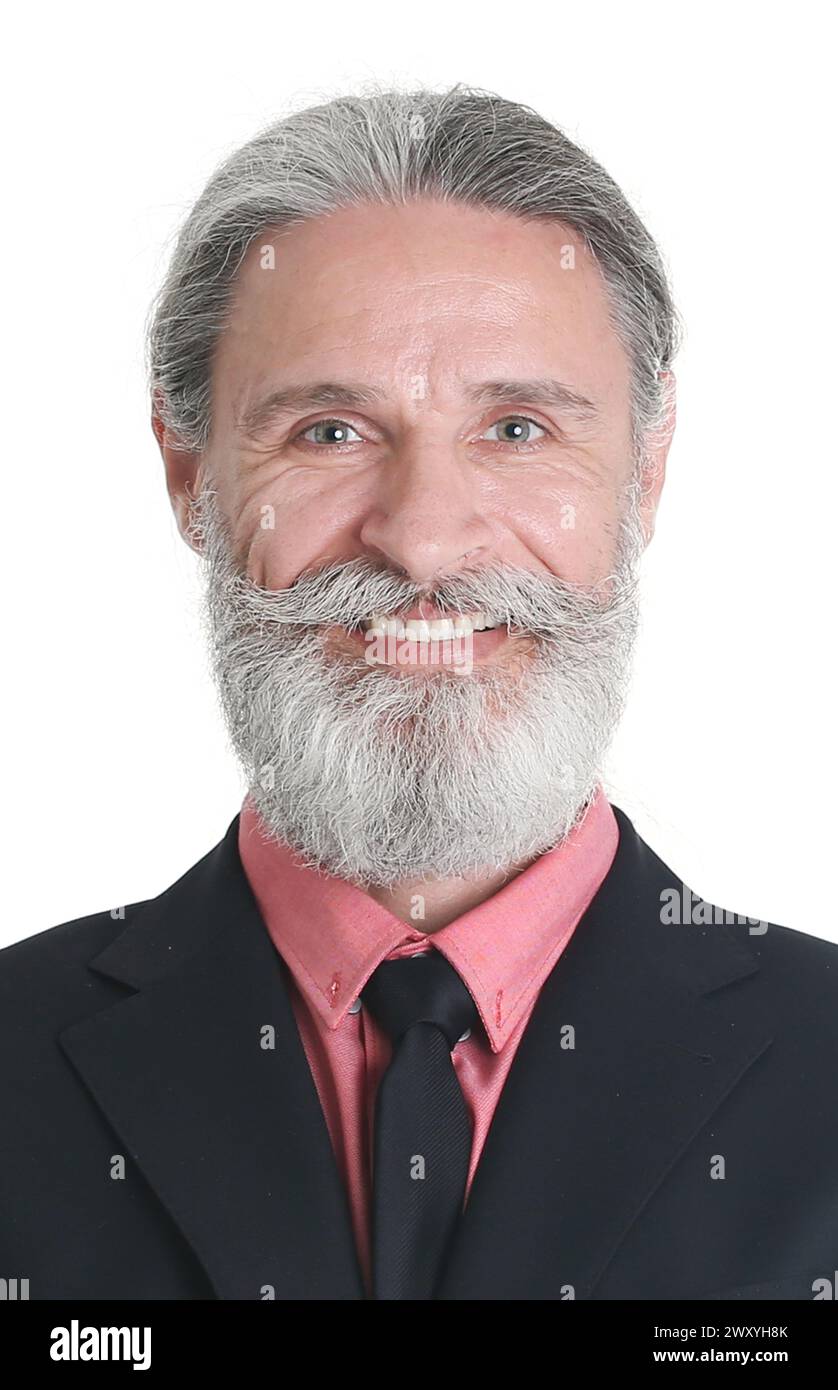 Passport photo. Portrait of man on white background Stock Photo - Alamy