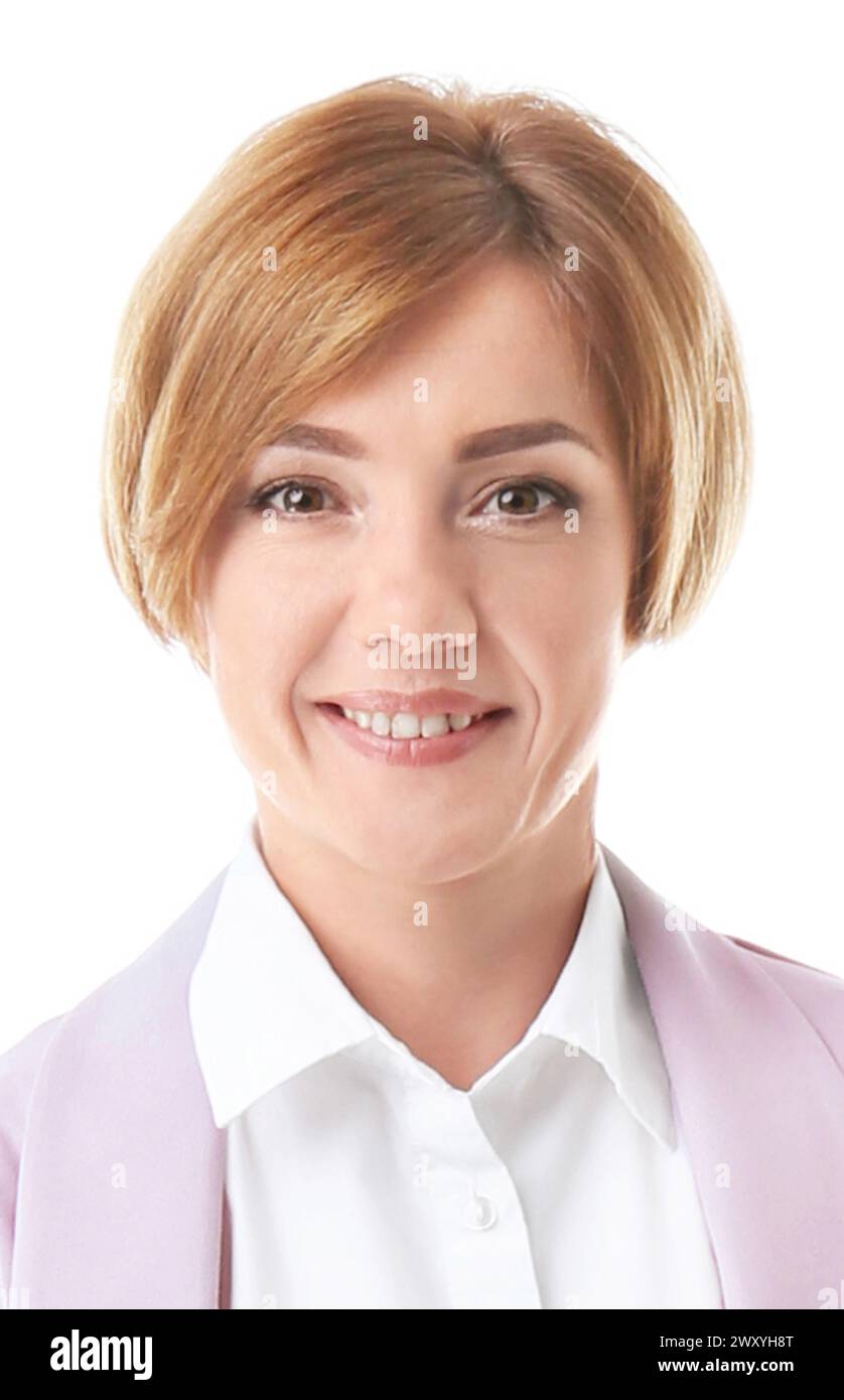 Mature woman passport picture hi-res stock photography and images - Alamy