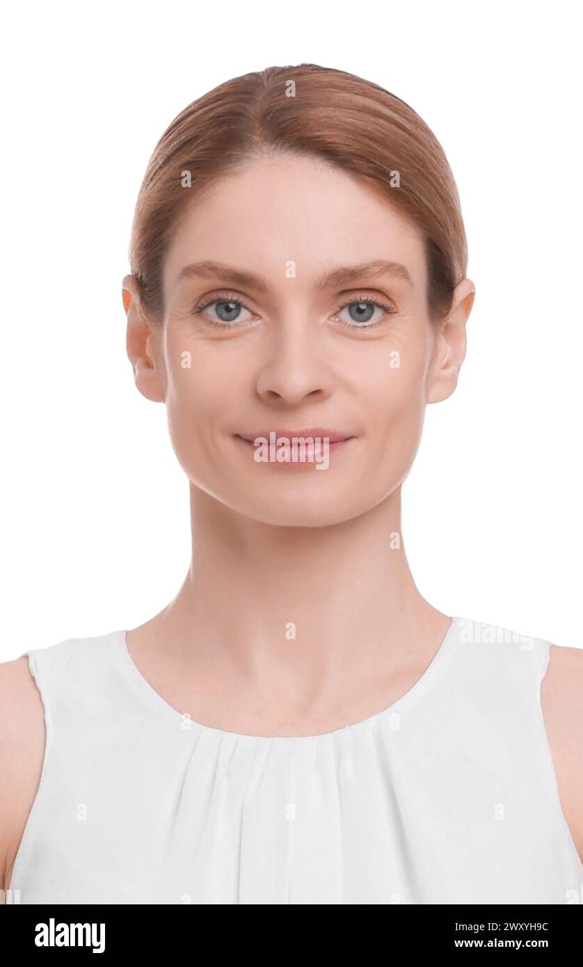 Mature woman passport picture hi-res stock photography and images - Alamy