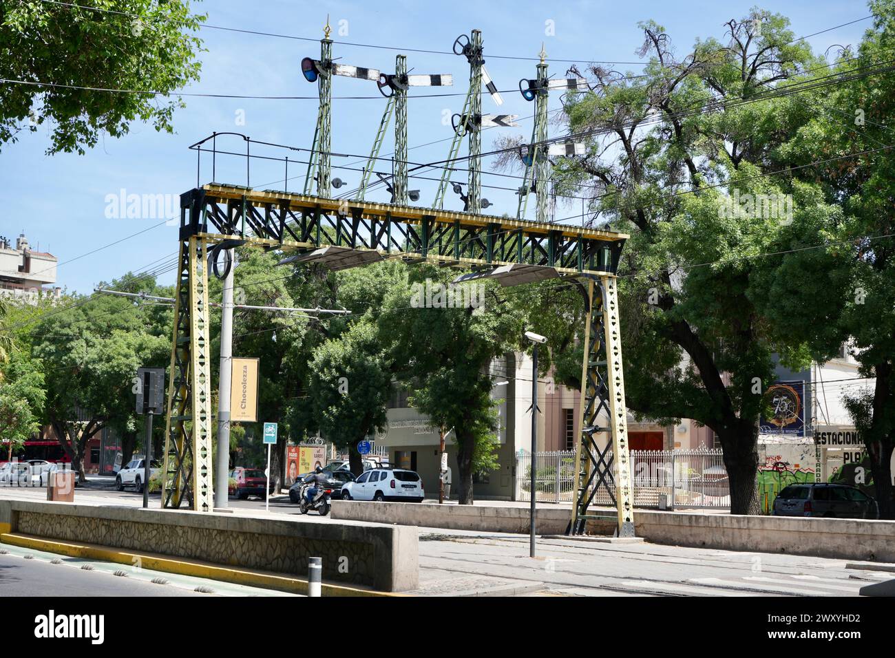 Traditional Vintage Rail Signals over electric Tramway Stock Photo - Alamy