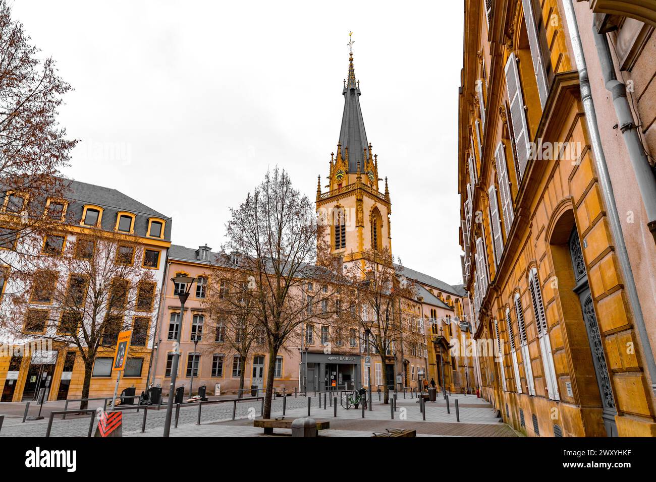 Metz, France - January 23, 2022: Exterior of St. Martin Church in the ...