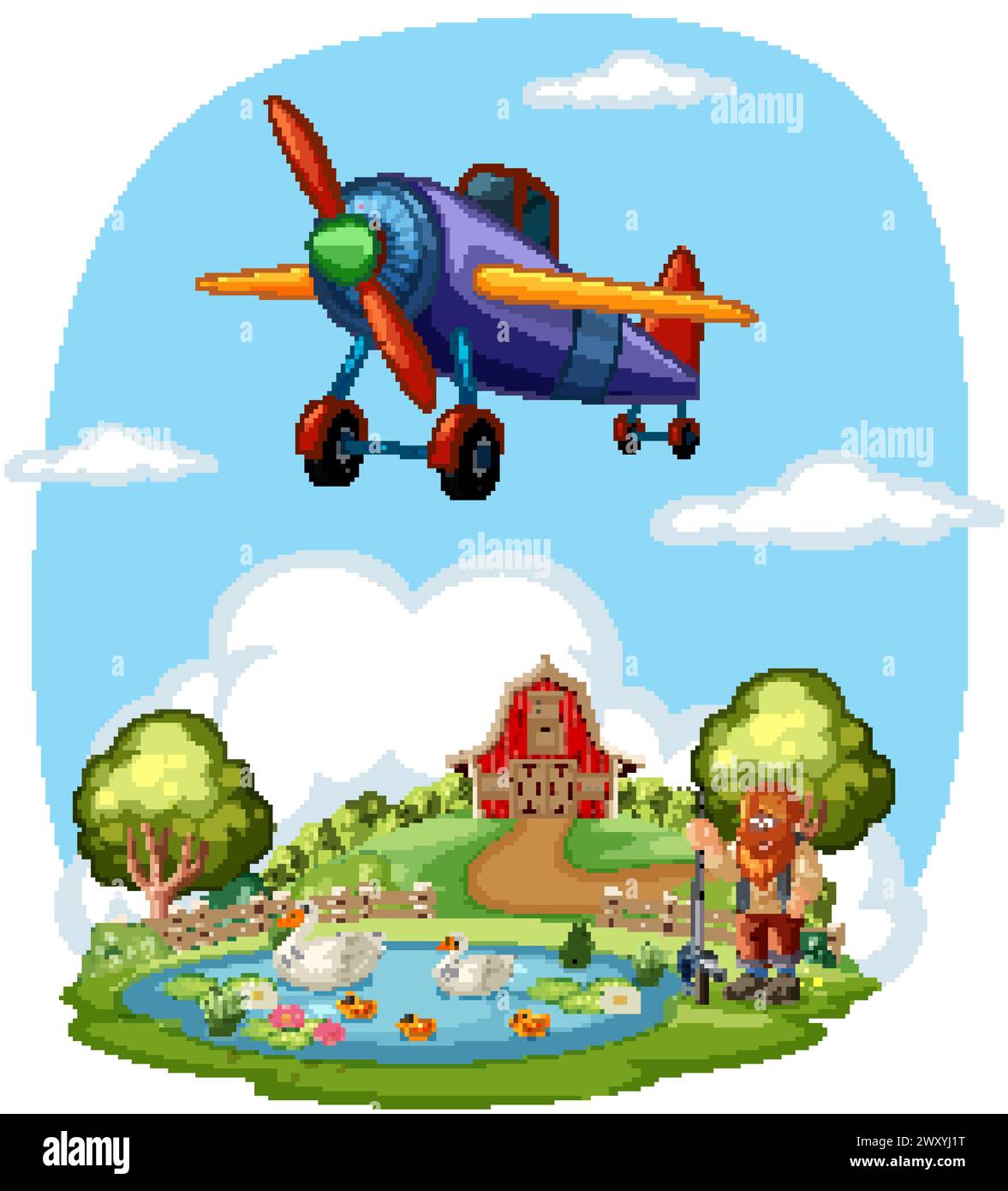 Airplane farmhouse transportation hi-res stock photography and images ...