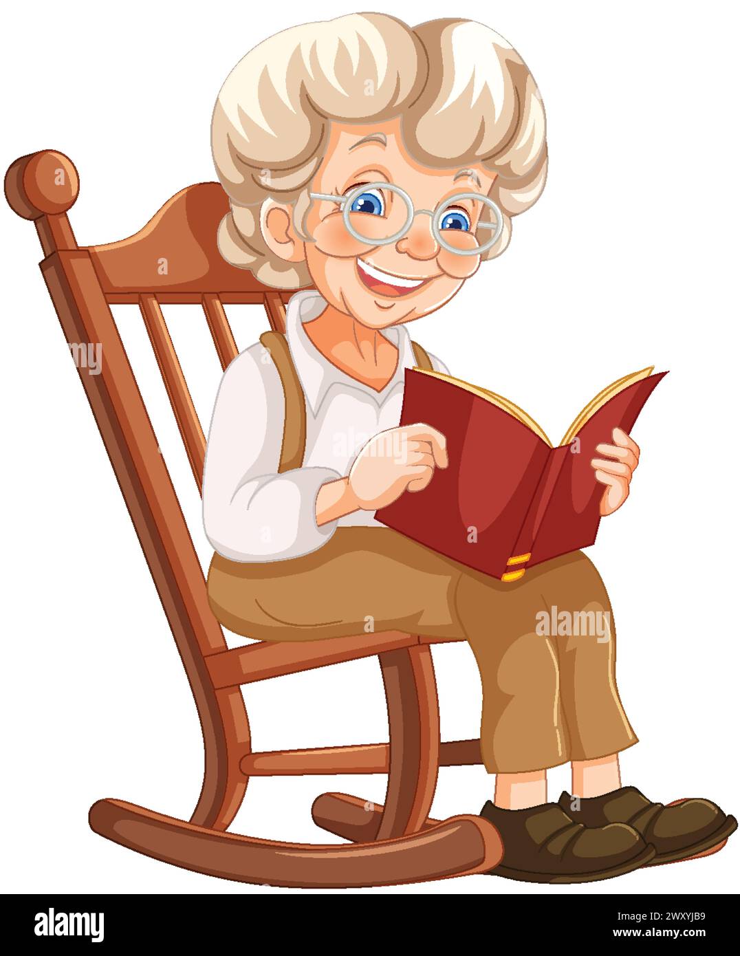 Senior reading a book Stock Vector Images - Alamy